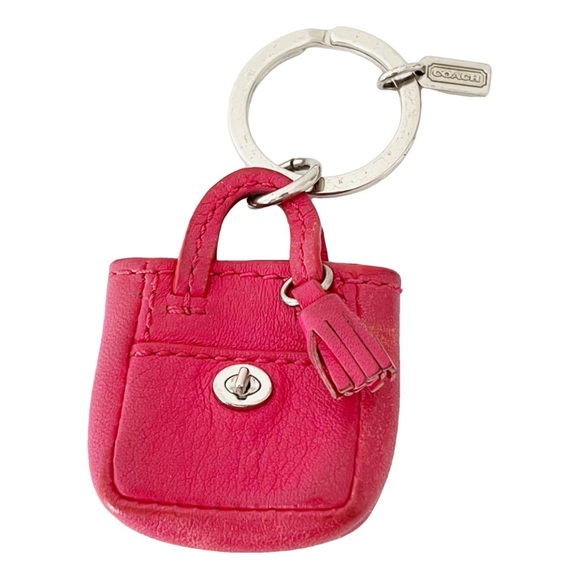 Coach | Accessories | Coach Rare Mini Purse Charm Key Ring Pink Leather ...